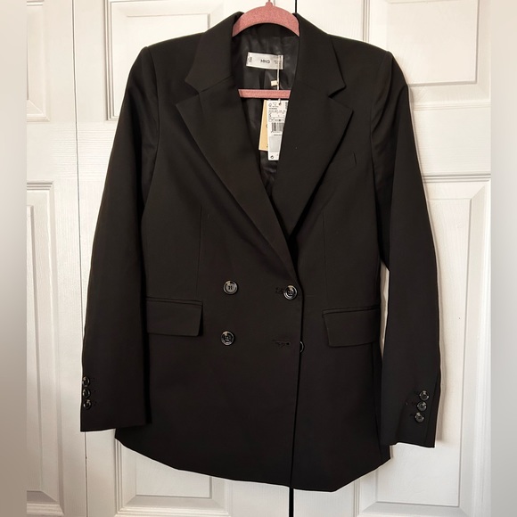 Mango | Jackets & Coats | Mango The Crosscut Blazer Black | Poshmark